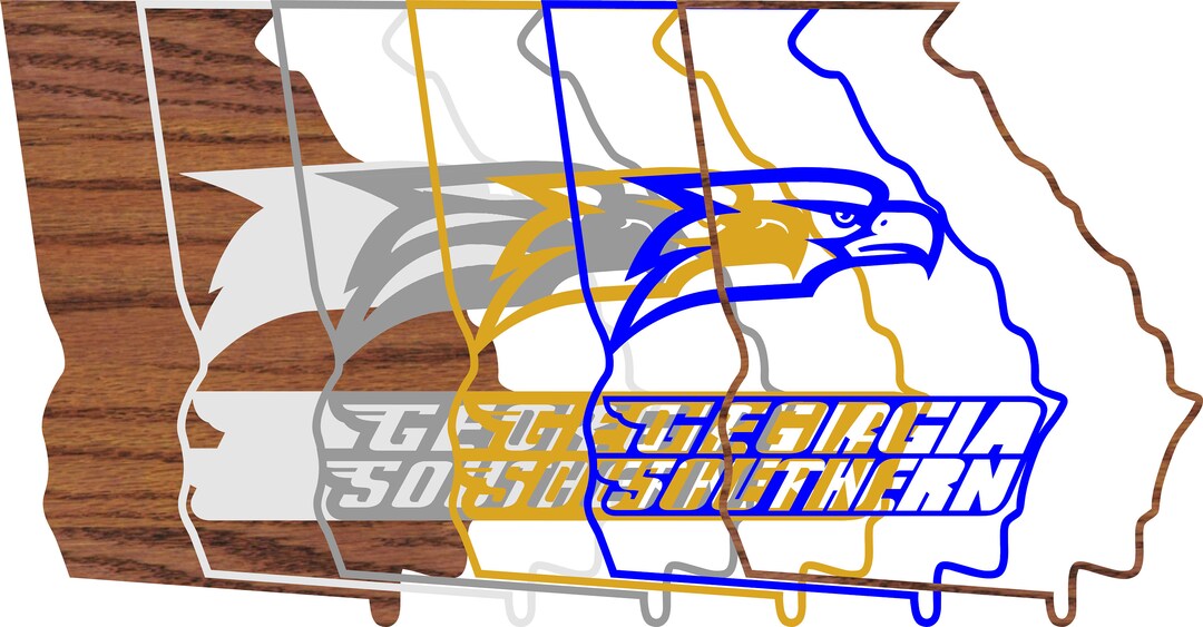 GA Southern Laser Cut File 3D Layered Wall Art - Etsy