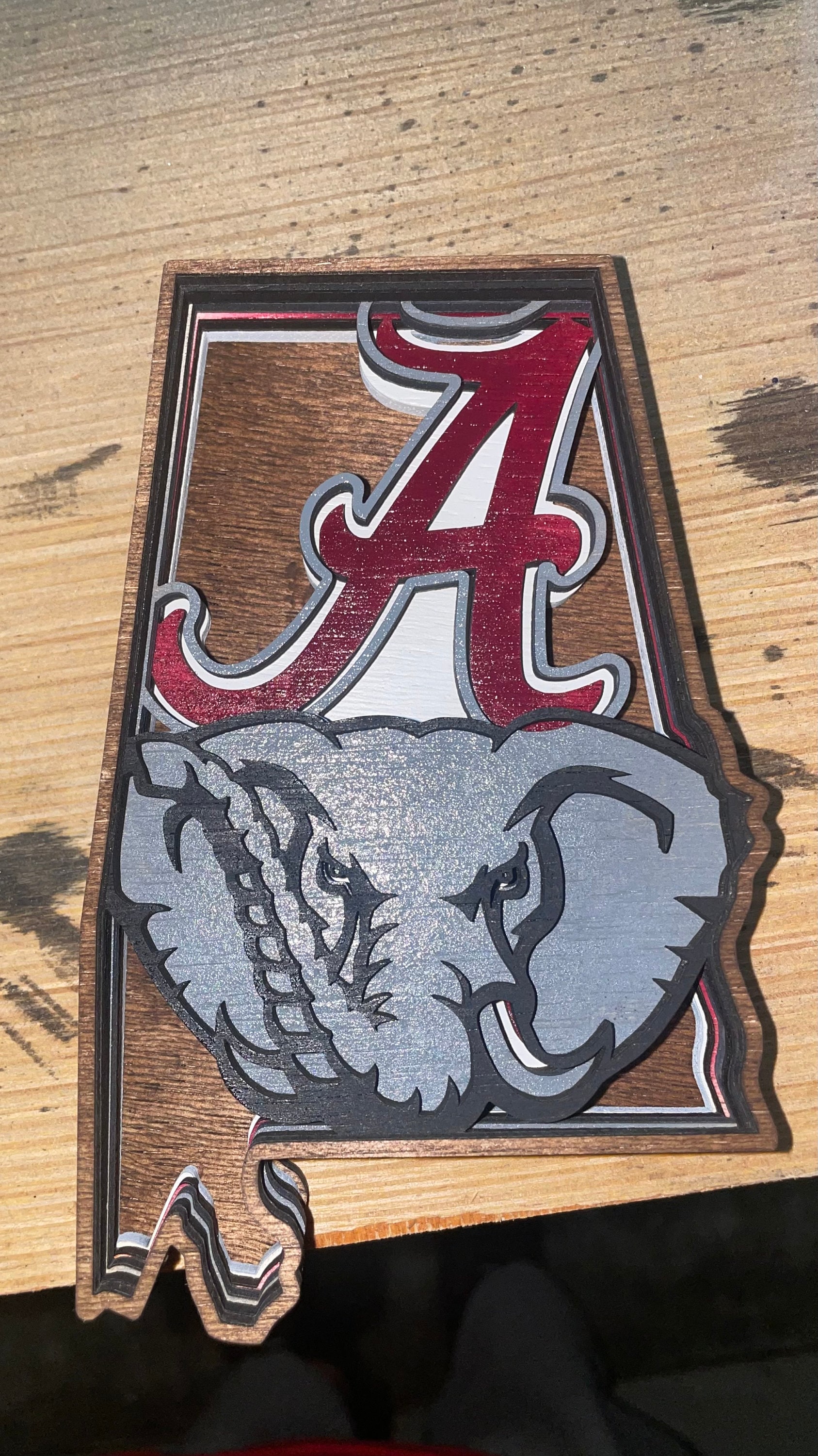 Alabama Roll Tide Wall Art Laser Cut File 3D Layered - Etsy