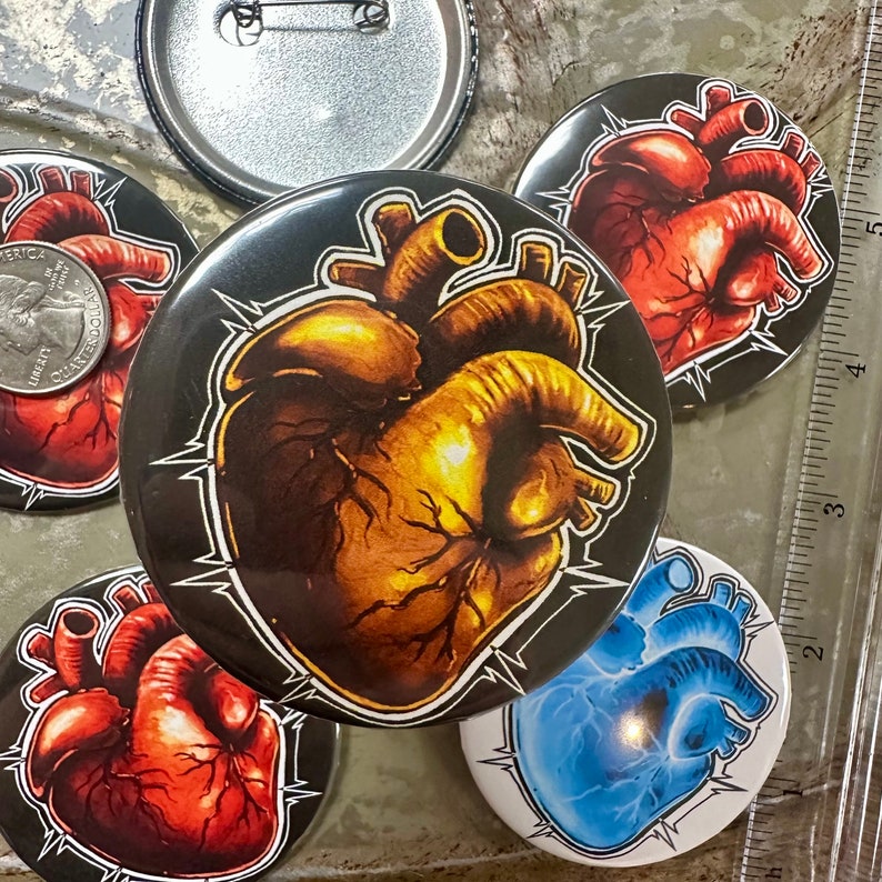 Big Human Heart Button - Etsy