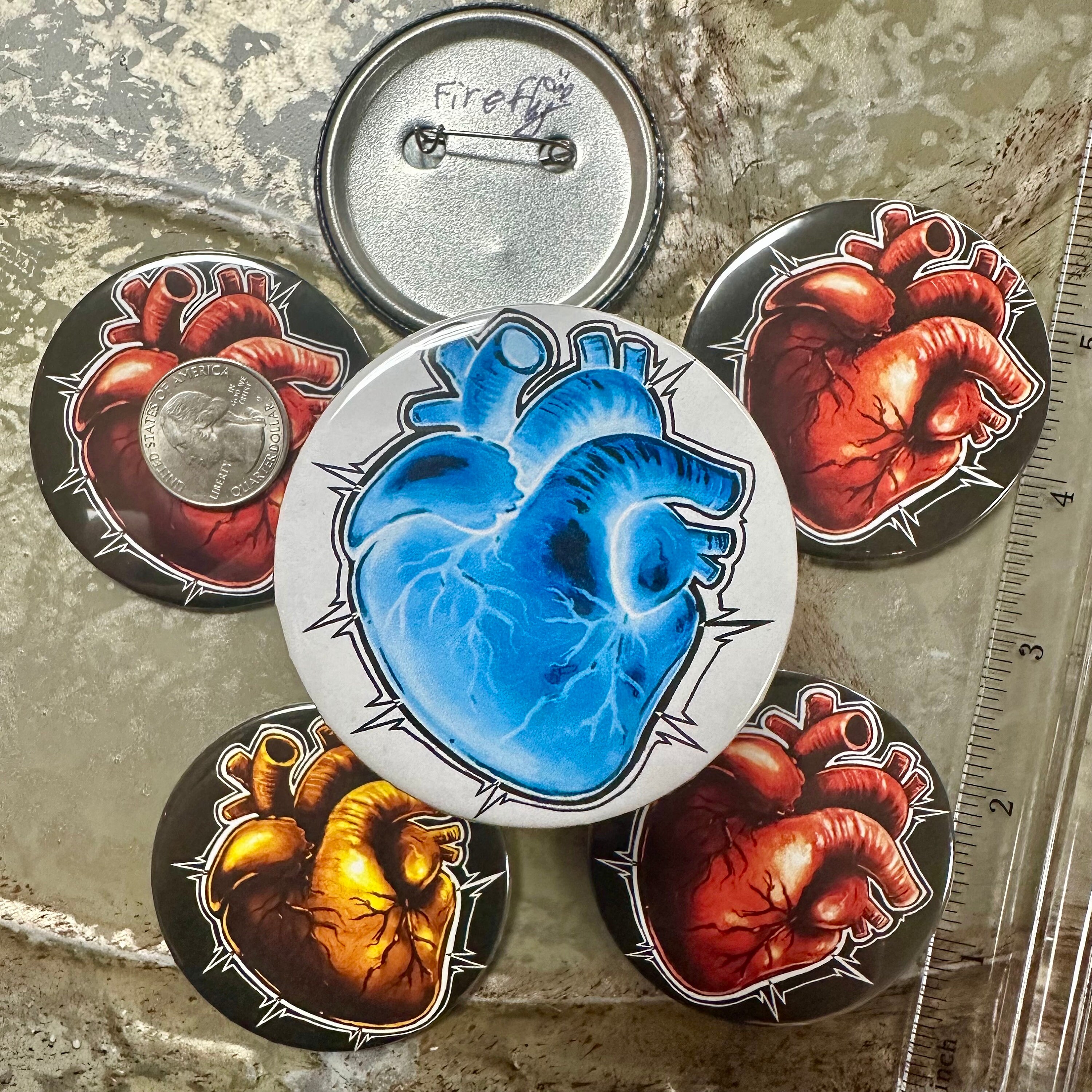 Big Human Heart Button - Etsy