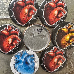 Big Human Heart Button - Etsy