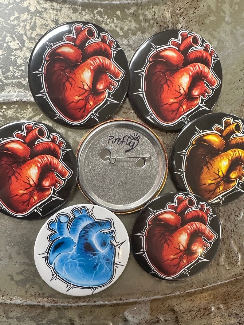 Big Human Heart Button - Etsy