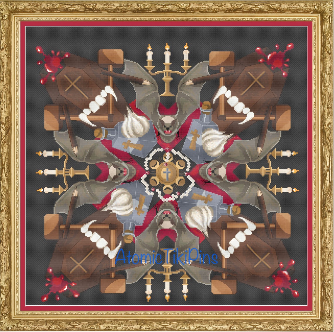 Vampire Mandala Cross Stitch Pattern - Etsy