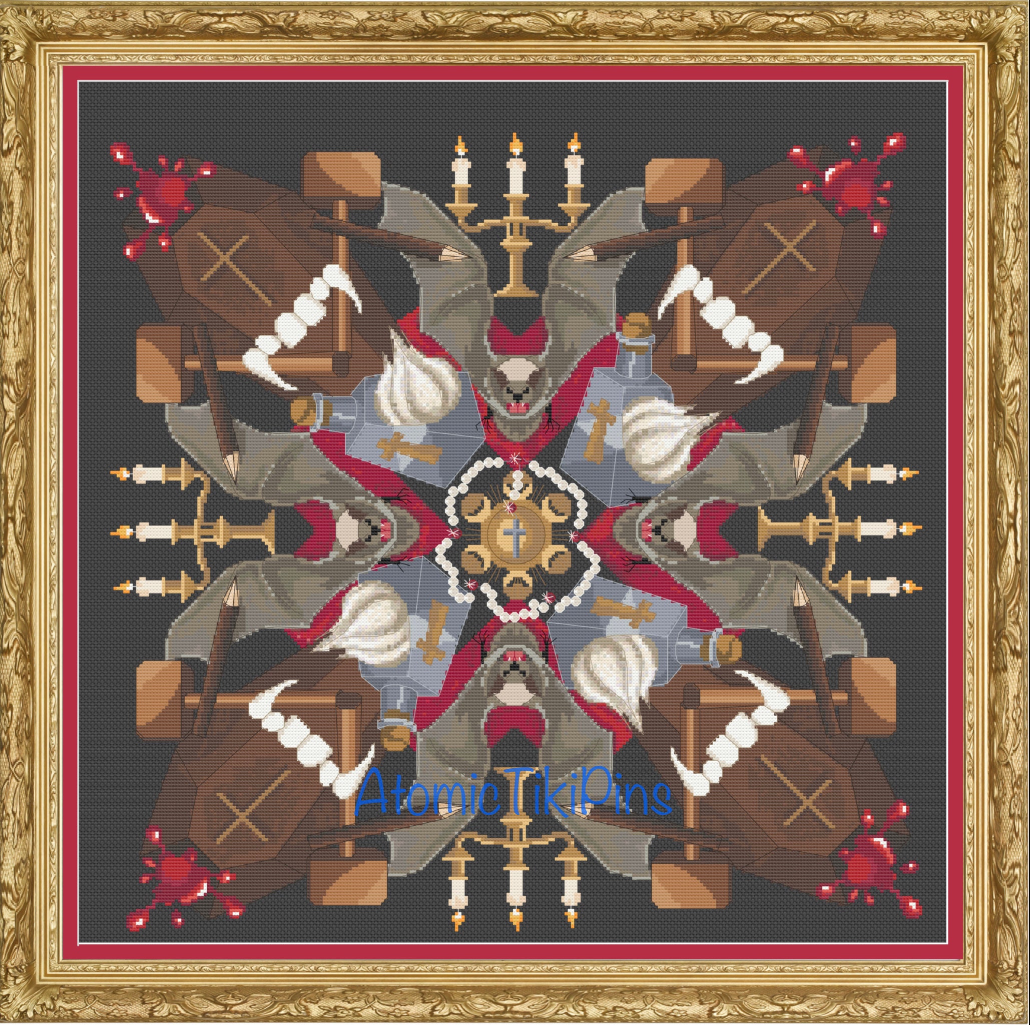 Vampire Mandala Cross Stitch Pattern - Etsy
