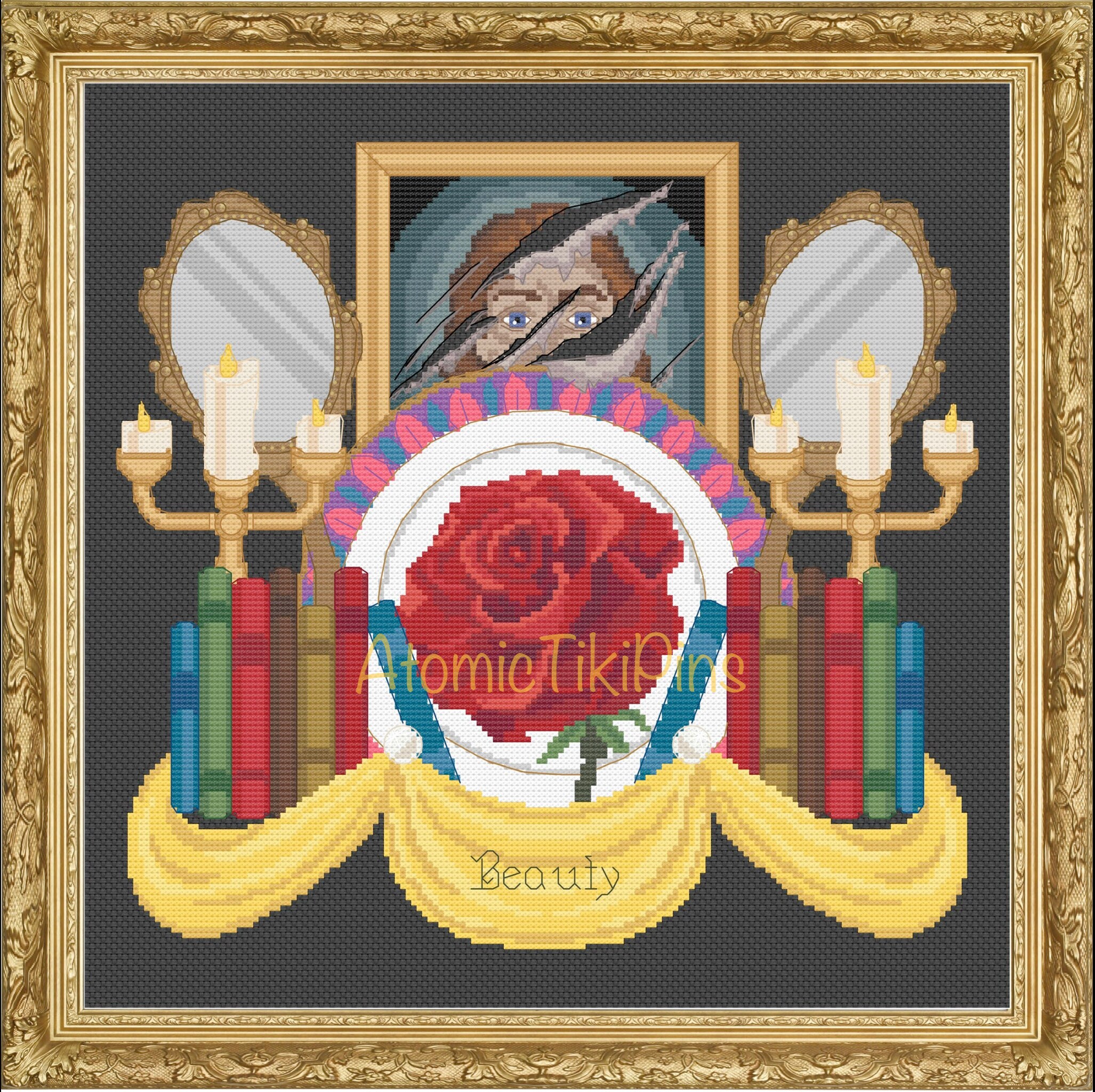 Beauty Princess Crest Cross Stitch Pattern - Etsy