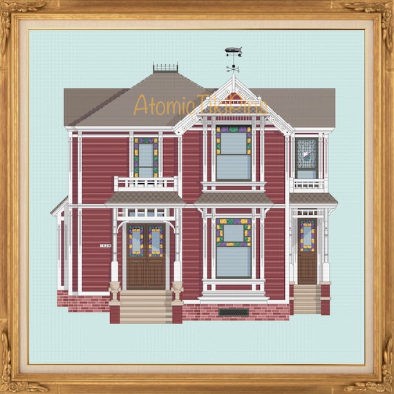 Charmed Victorian Manor House Cross Stitch Pattern - Etsy