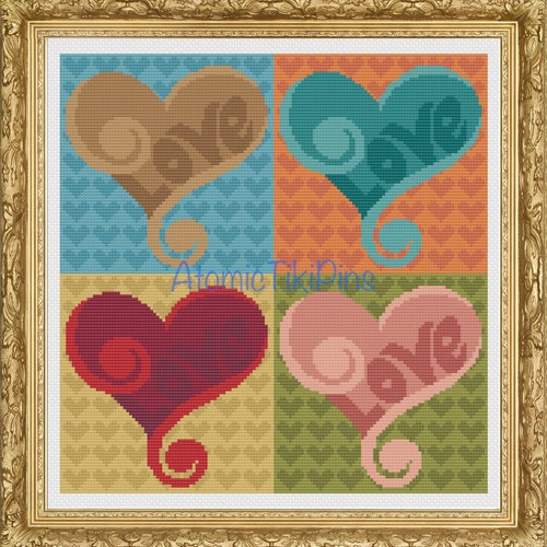 VINTAGE VINYL Modern Counted Cross Stitch Pattern Pdf - Etsy