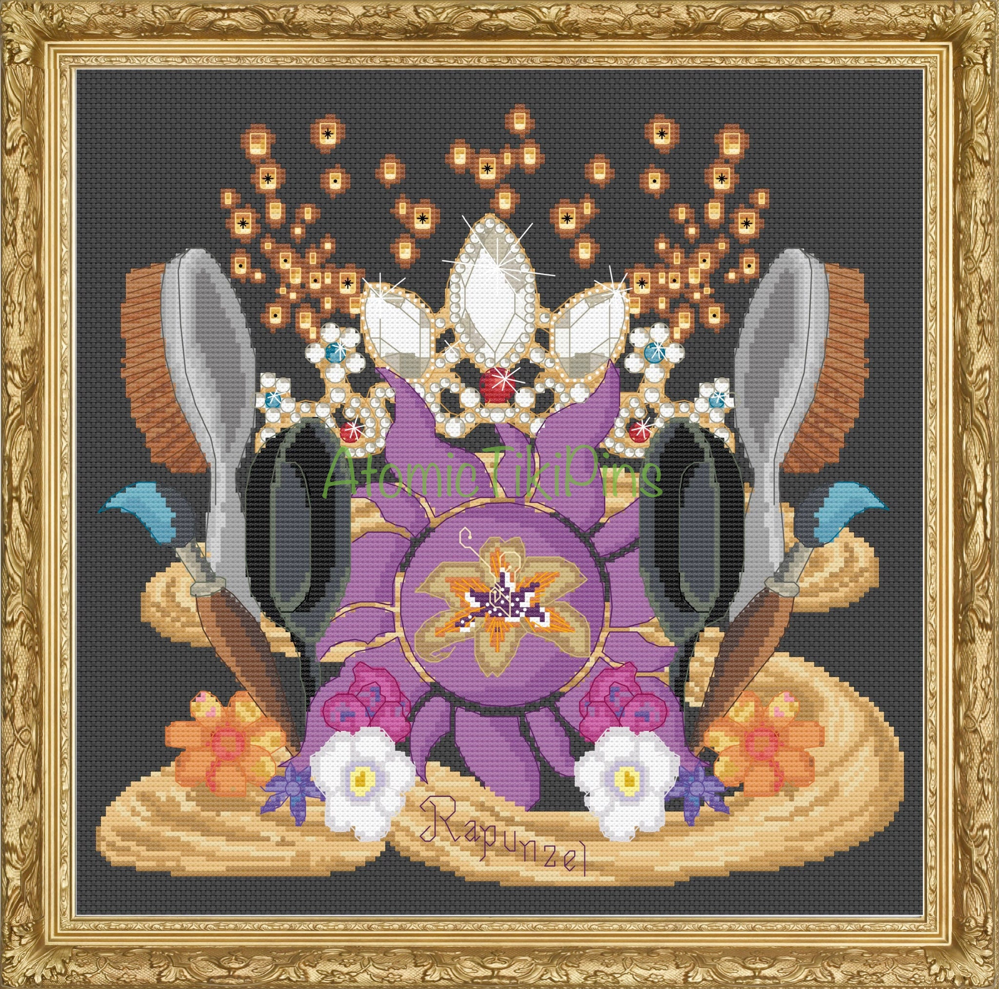 Rapunzel Princess Crest Cross Stitch Pattern - Etsy