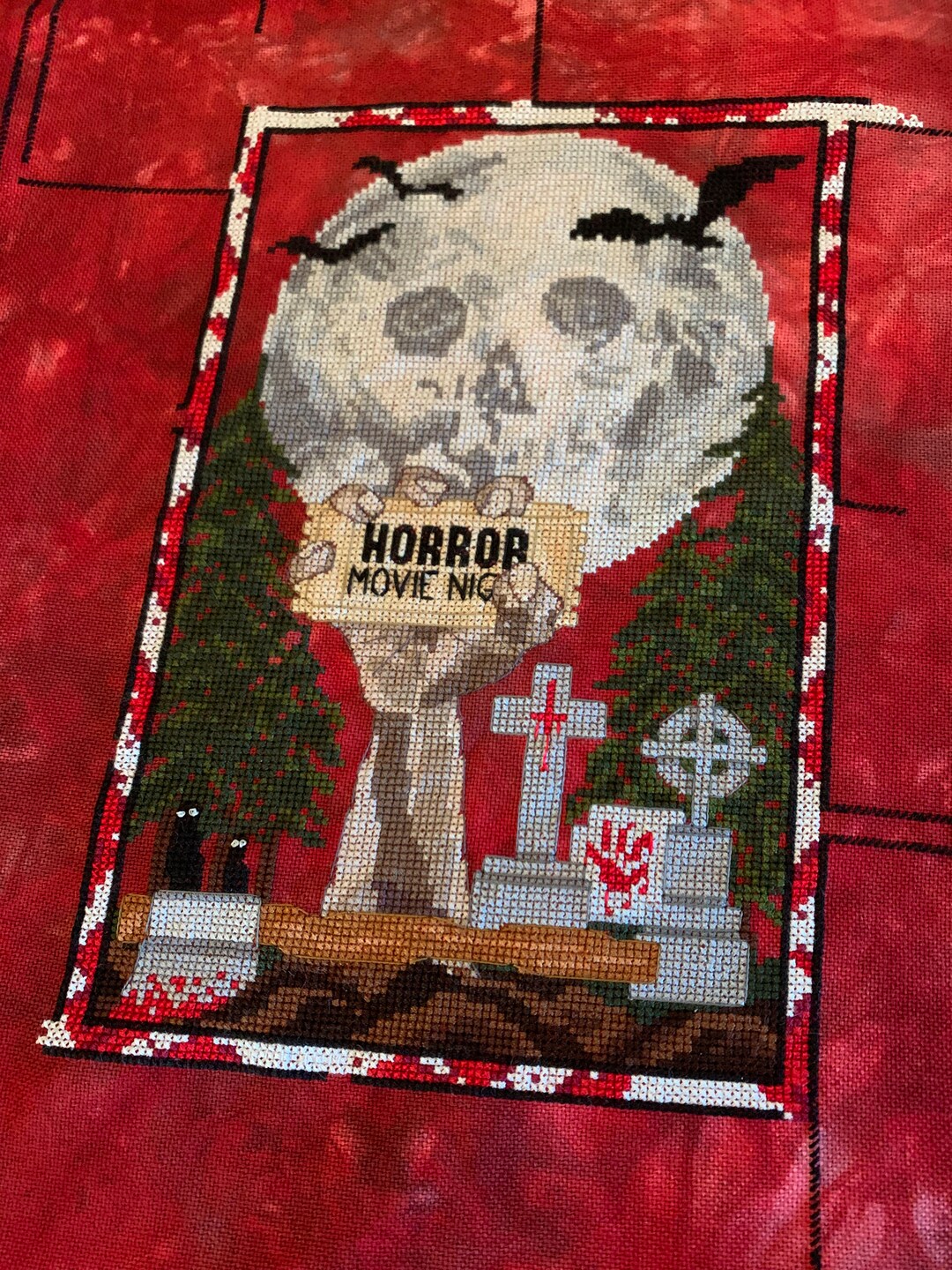Horror Movie Night Center ONLY Cross Stitch Pattern - Etsy