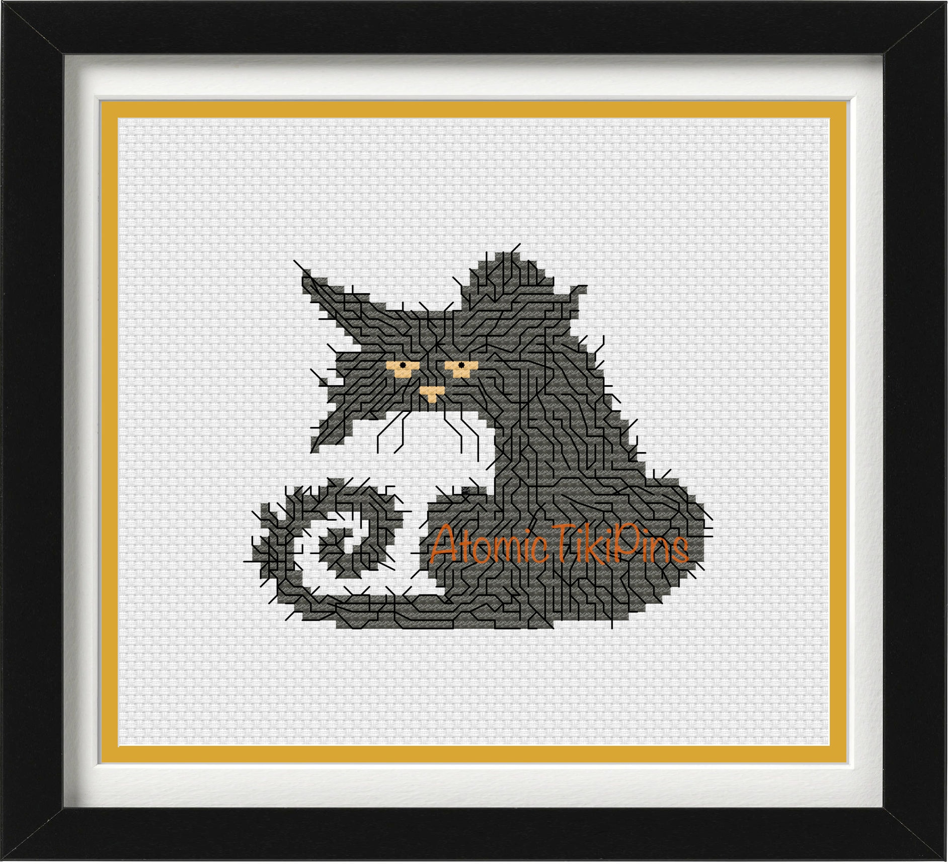 Cross Stitch Pattern: Angry Cat Pdf - Etsy
