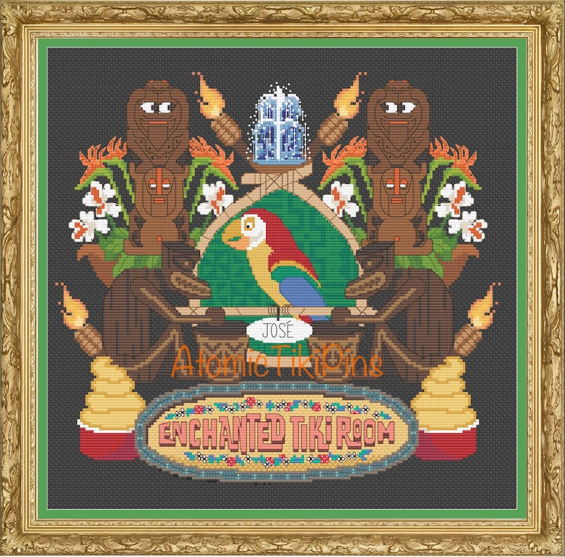 Cross Stitch Pattern: Tiki Attraction Crest - Etsy