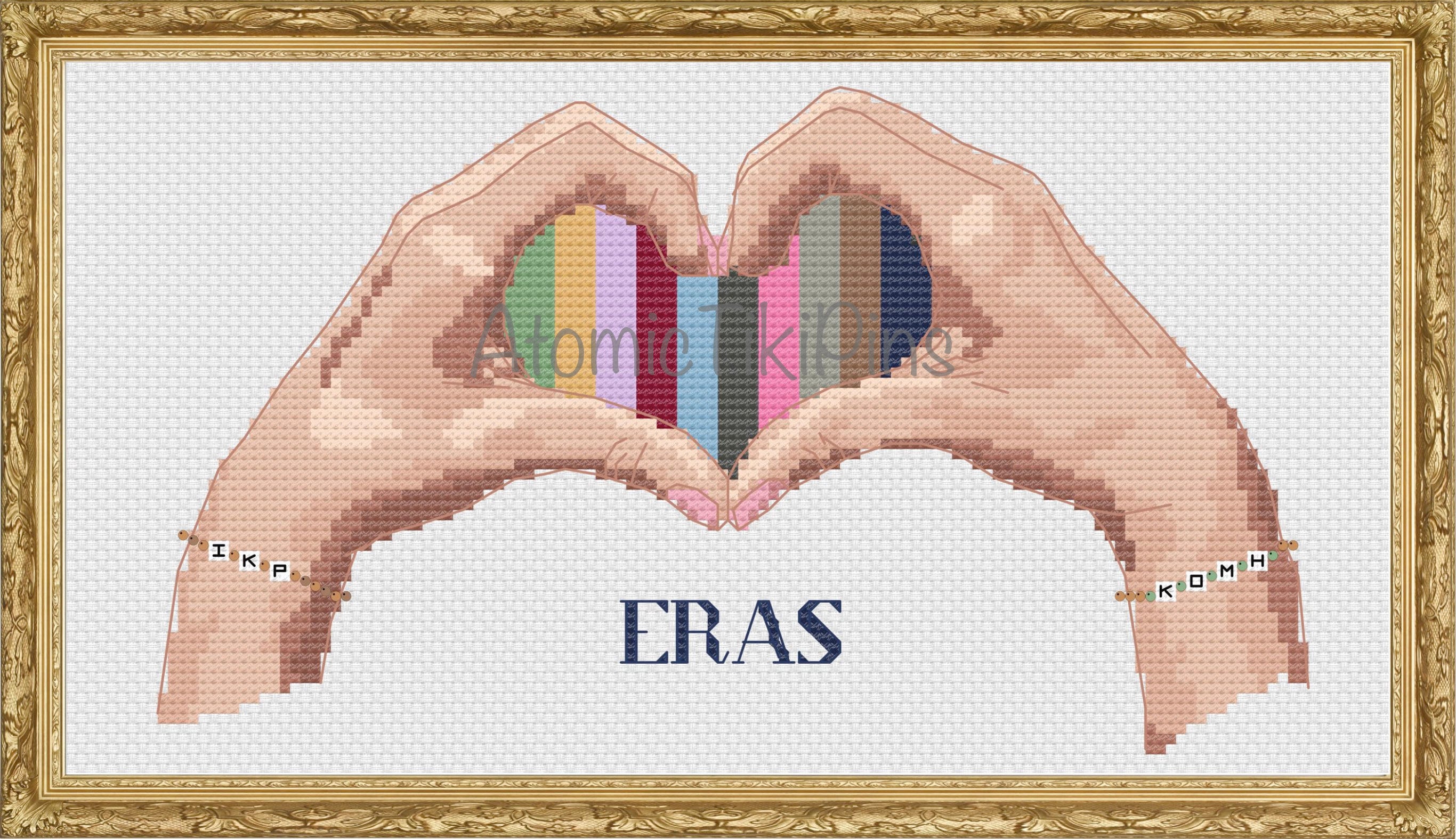 Customizable Heart Hands Cross Stitch Pattern - Etsy