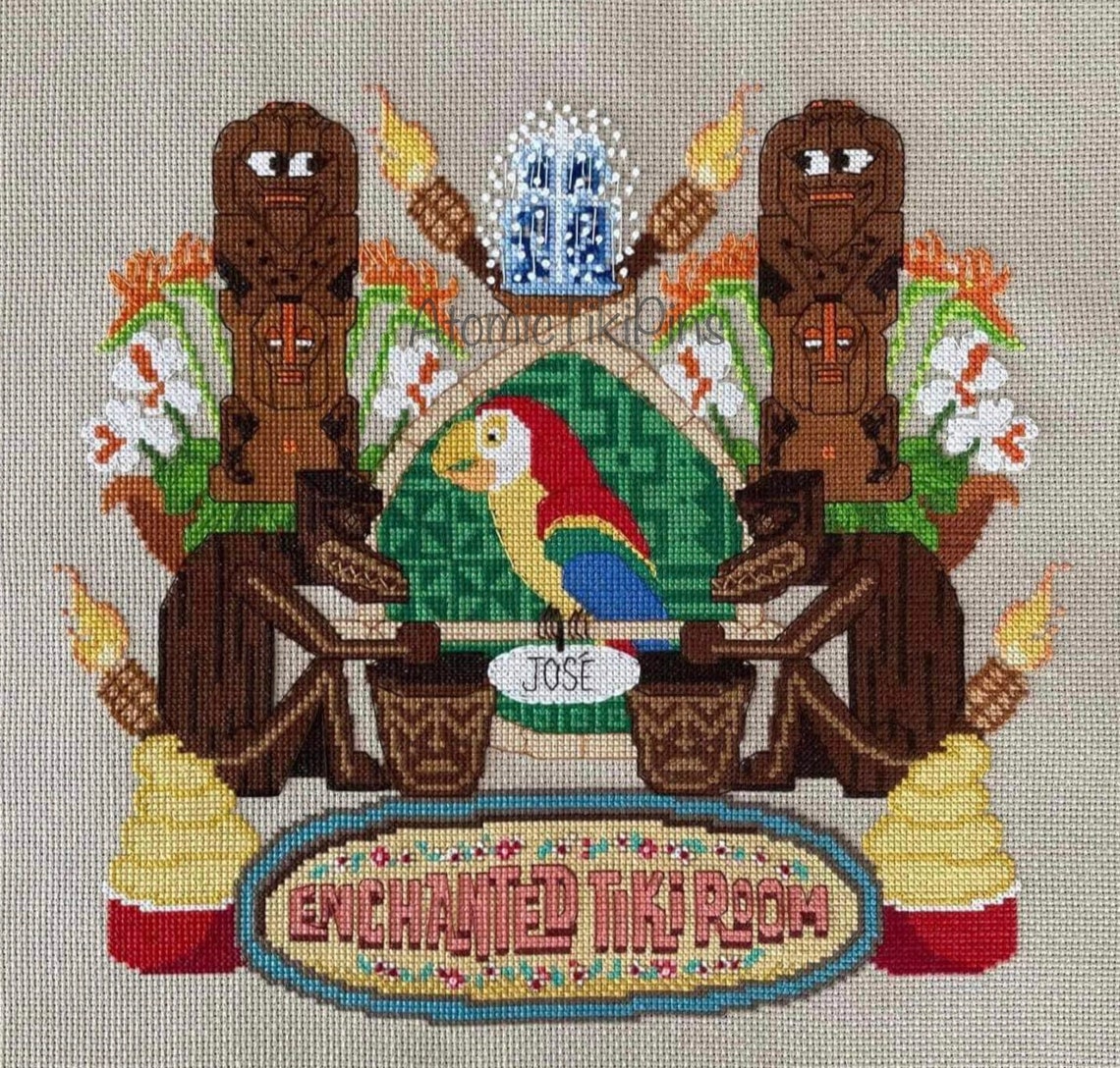 Cross Stitch Pattern: Tiki Attraction Crest - Etsy