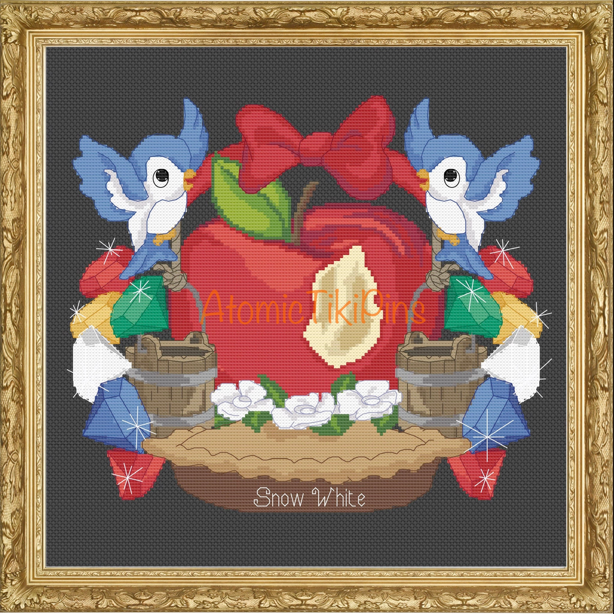 Snow White Princess Crest Cross Stitch Pattern - Etsy