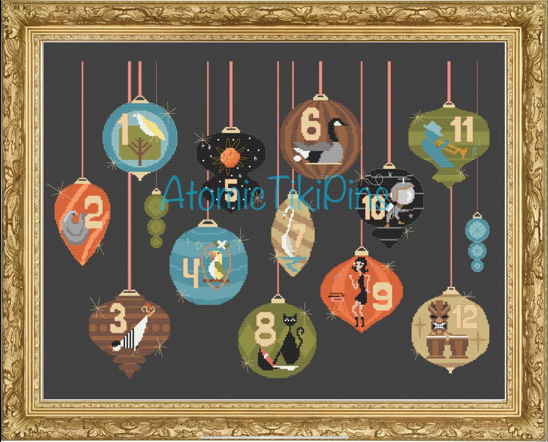 Cross Stitch Pattern: 12 Days of Christmas Ornaments - Etsy