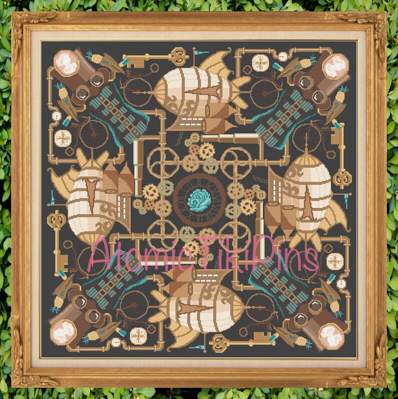 Steampunk Mandala Cross Stitch/ Needlepoint Chart - Etsy