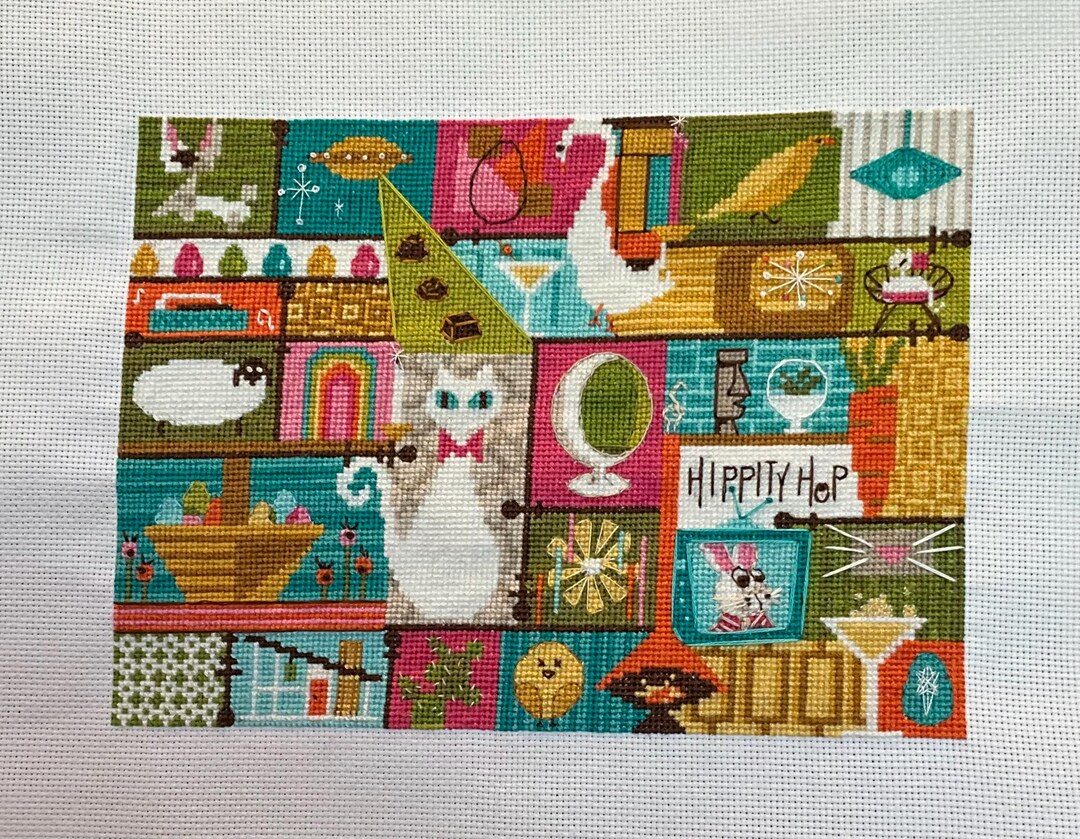 Midcentury Modern Easter Collage Cross Stitch Pattern - Etsy