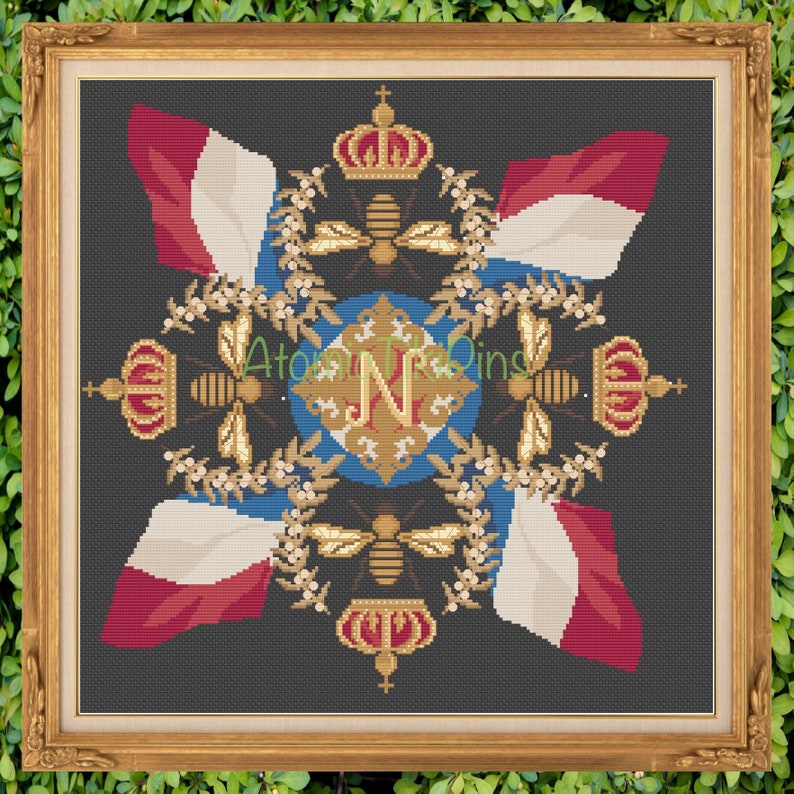 Frances Napoleon Symbol Mandala Cross Stitch Pattern PDF - Etsy