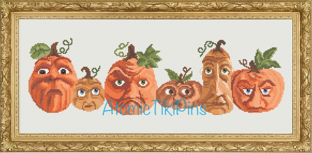 Grumpy Pumpkins Halloween Cross Stitch Pattern - Etsy