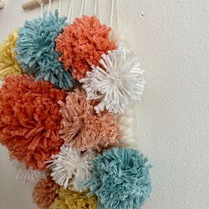 POLLY Woven Wall Hanging Handmade Tapestry Weaving Decor Fibre Art Pom ...