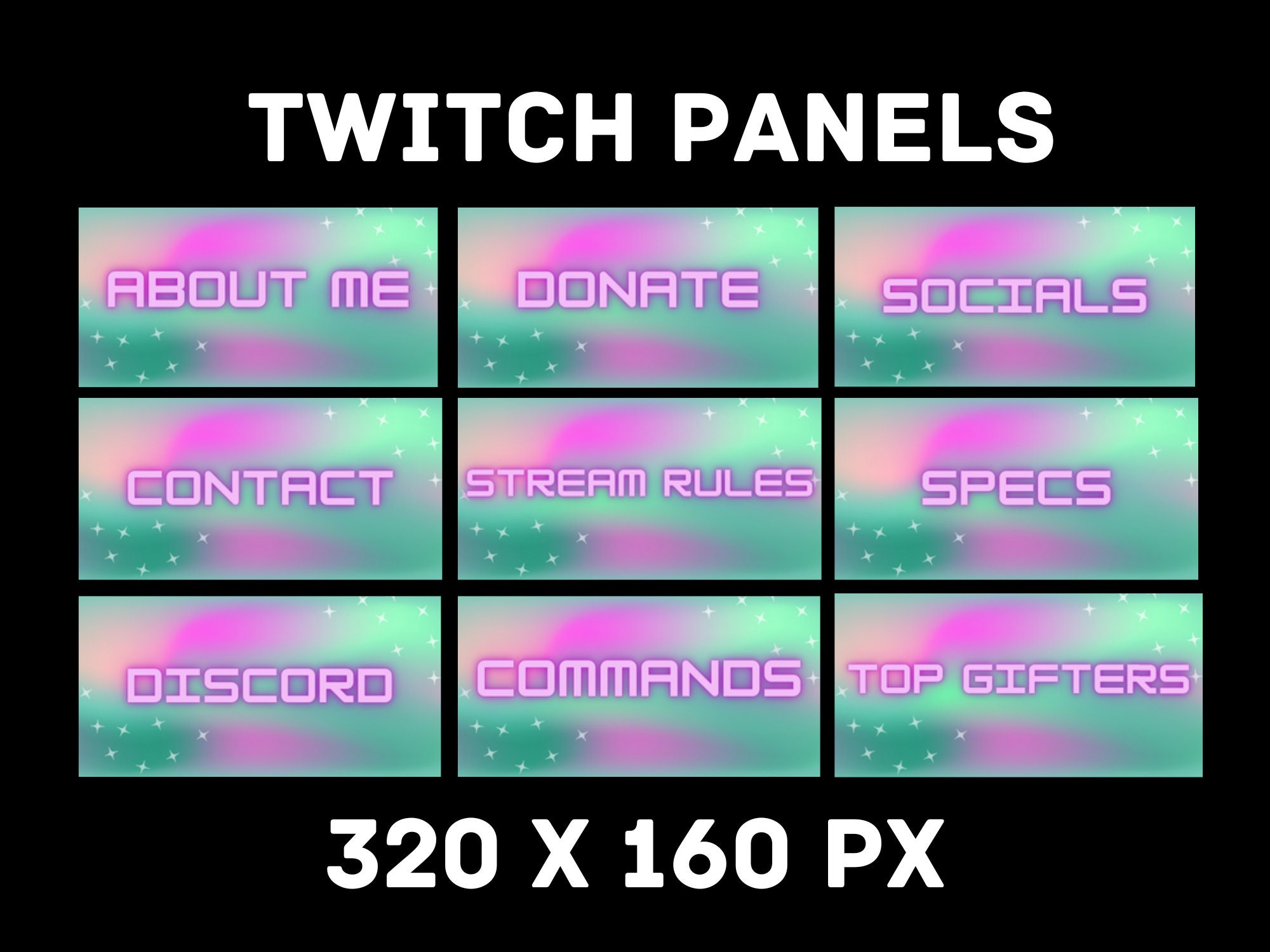 Twitch Panels - Cute Twitch Panels - Twitch Package - Panels for Twitch ...