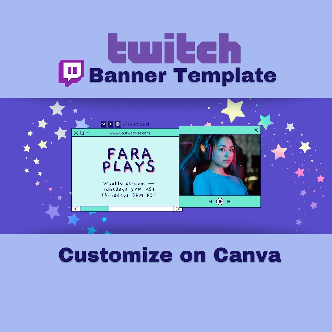 Twitch Banner - Twitch Overlay - Twitch Offline Screen - Purple Twitch ...