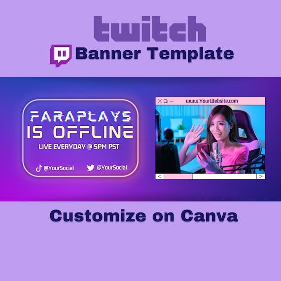 Twitch Banner Purple Twitch Banner Twitch Offline Screen - Etsy