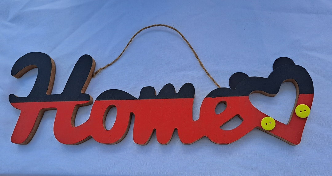 Home Sign, Mickey Mouse Colors, Disney Decor - Etsy