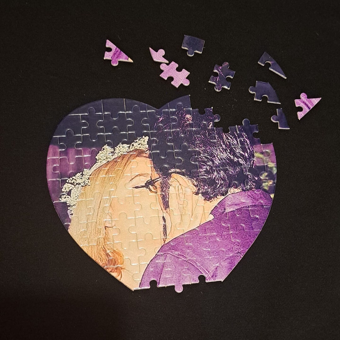 Heart or Circle Valentines Day Puzzle Personalized Gift With Your Photo ...