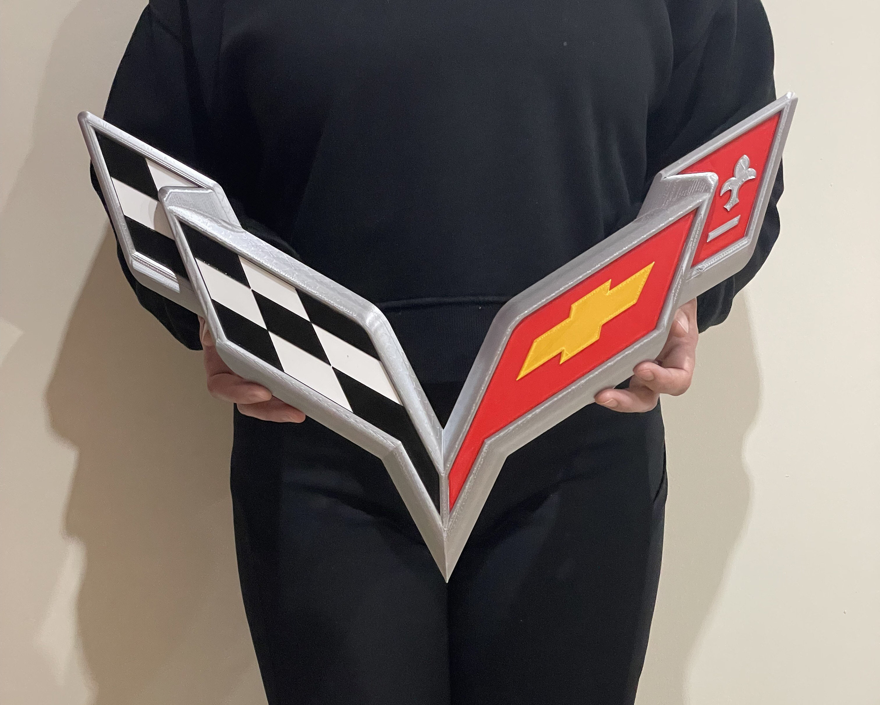 Corvette 3D Printed Large Embossed Emblem - Etsy