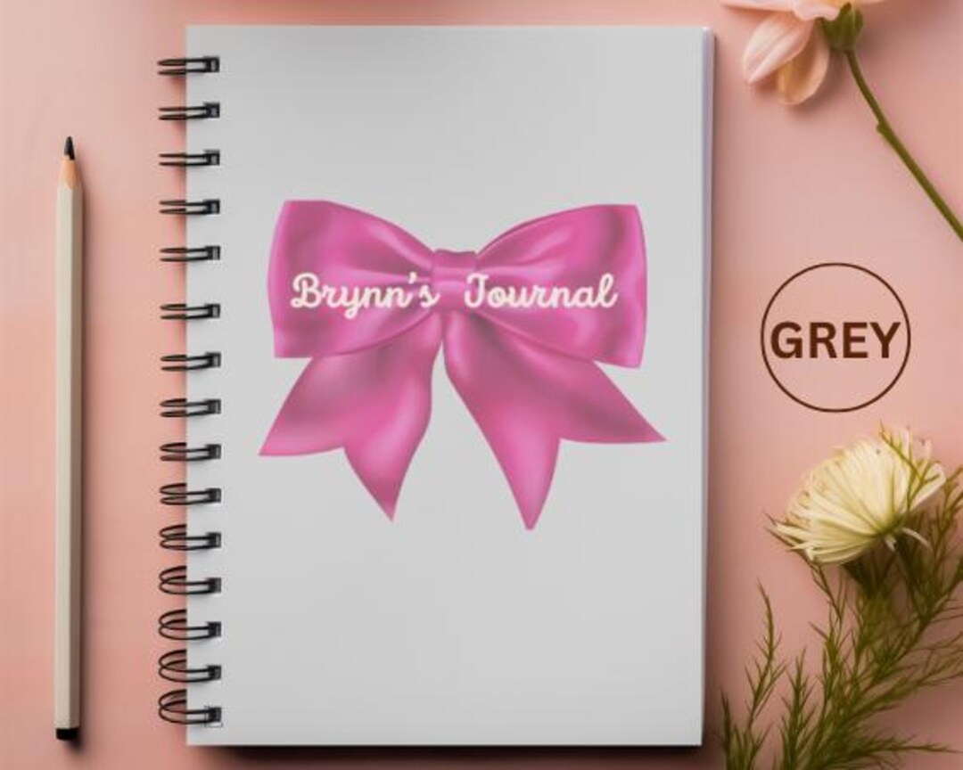 Pink Spiral Notebook Croquette Bow, Journal for Women, Reading Journal ...