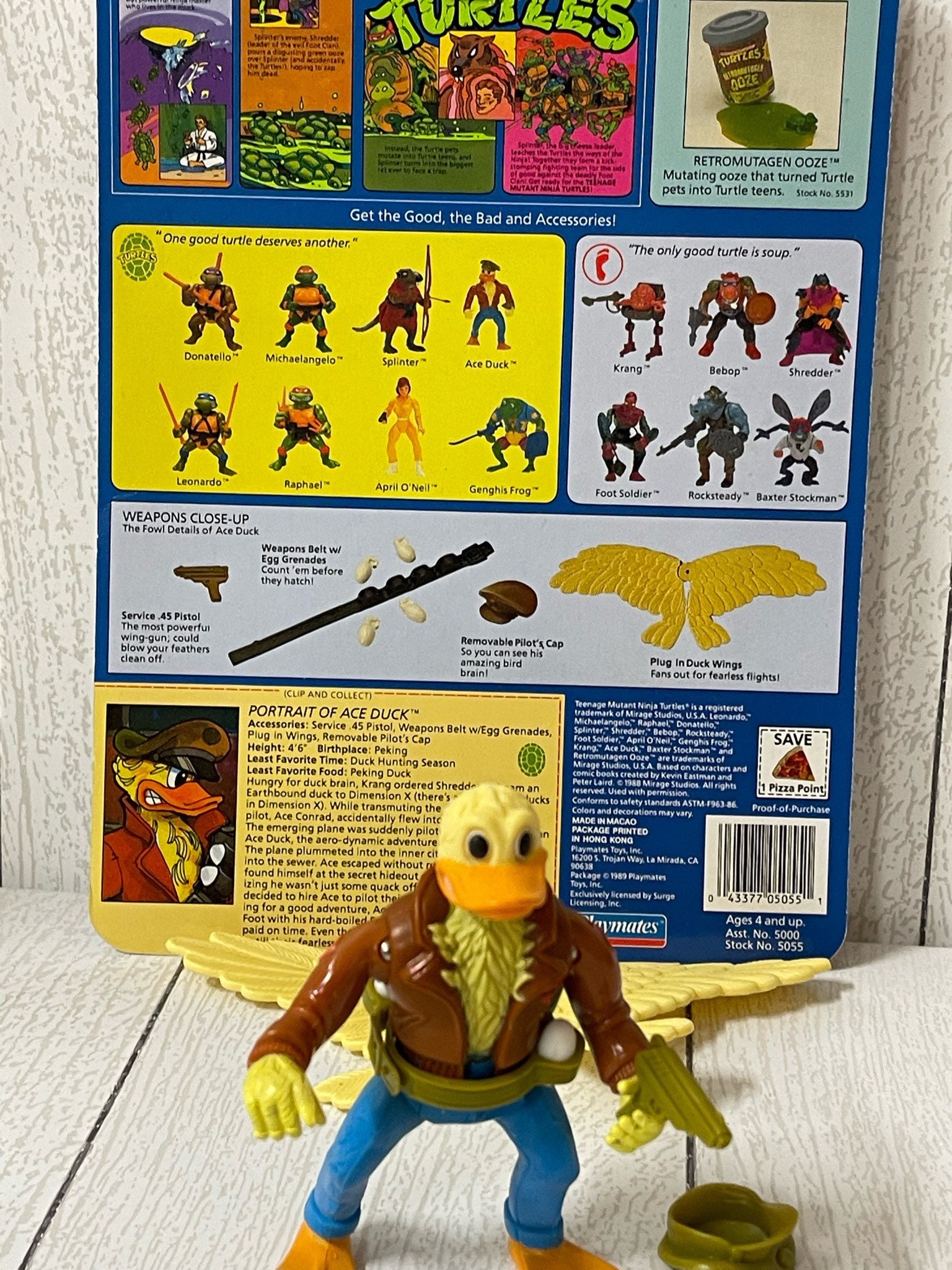 Ace Duck 100% Complete Teenage Mutant Ninja Turtle TMNT 1989 Playmates ...