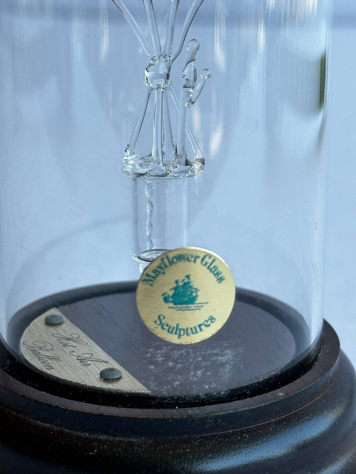 Vintage MAYFLOWER GLASS Hot Air Balloon Sculpture Balloon Under Dome W ...