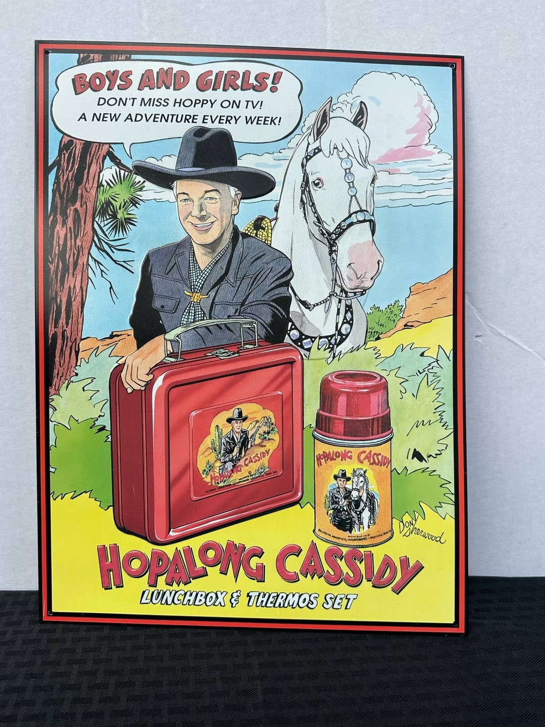 HOPALONG Cassidy Tin Advertising Sign - Etsy