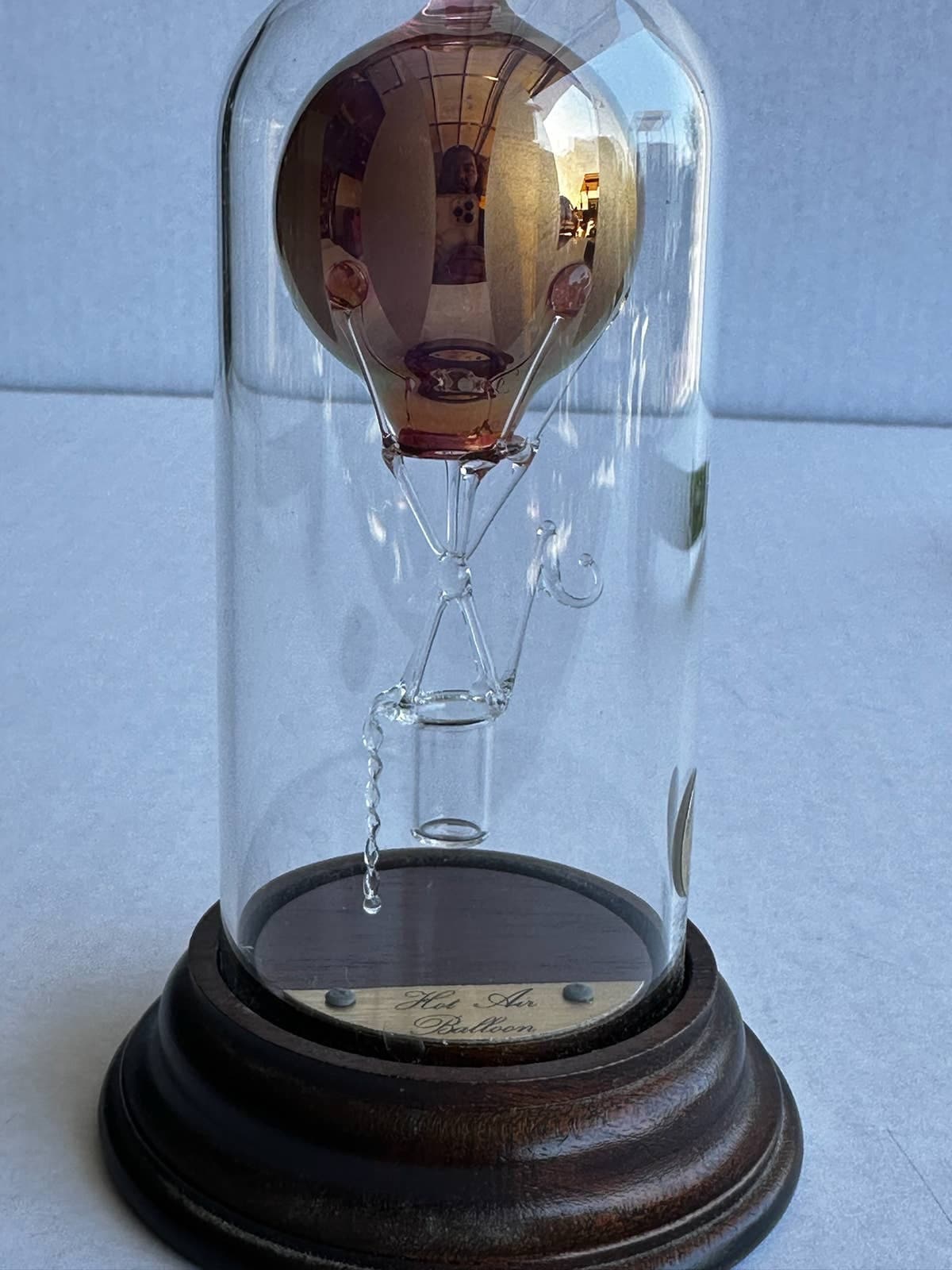 Vintage MAYFLOWER GLASS Hot Air Balloon Sculpture Balloon Under Dome W ...