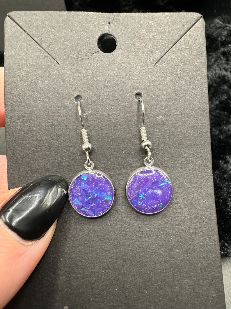 Opalescent Purple to Blue Color Changing Glow in the Dark Earrings - Etsy