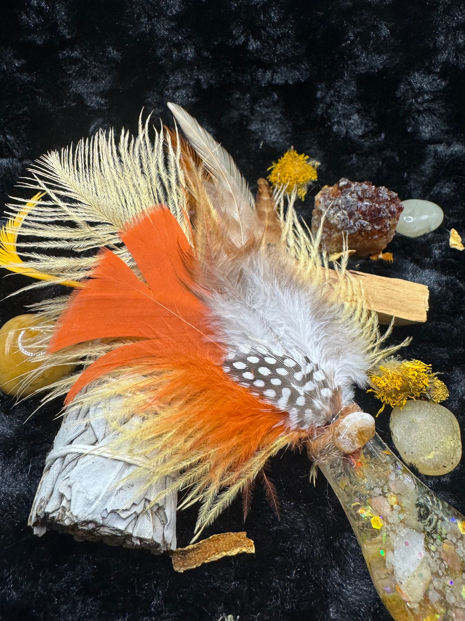 Glow in the Dark, happy Home Intention Handle Smudging Fan, Smudging ...