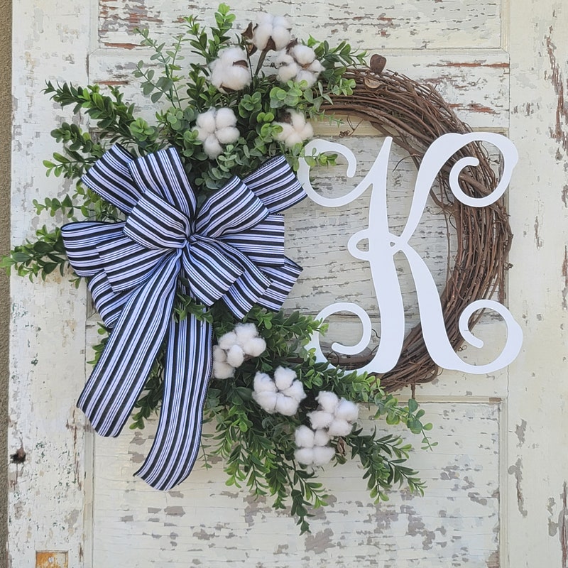 Wreath Monogram - Etsy