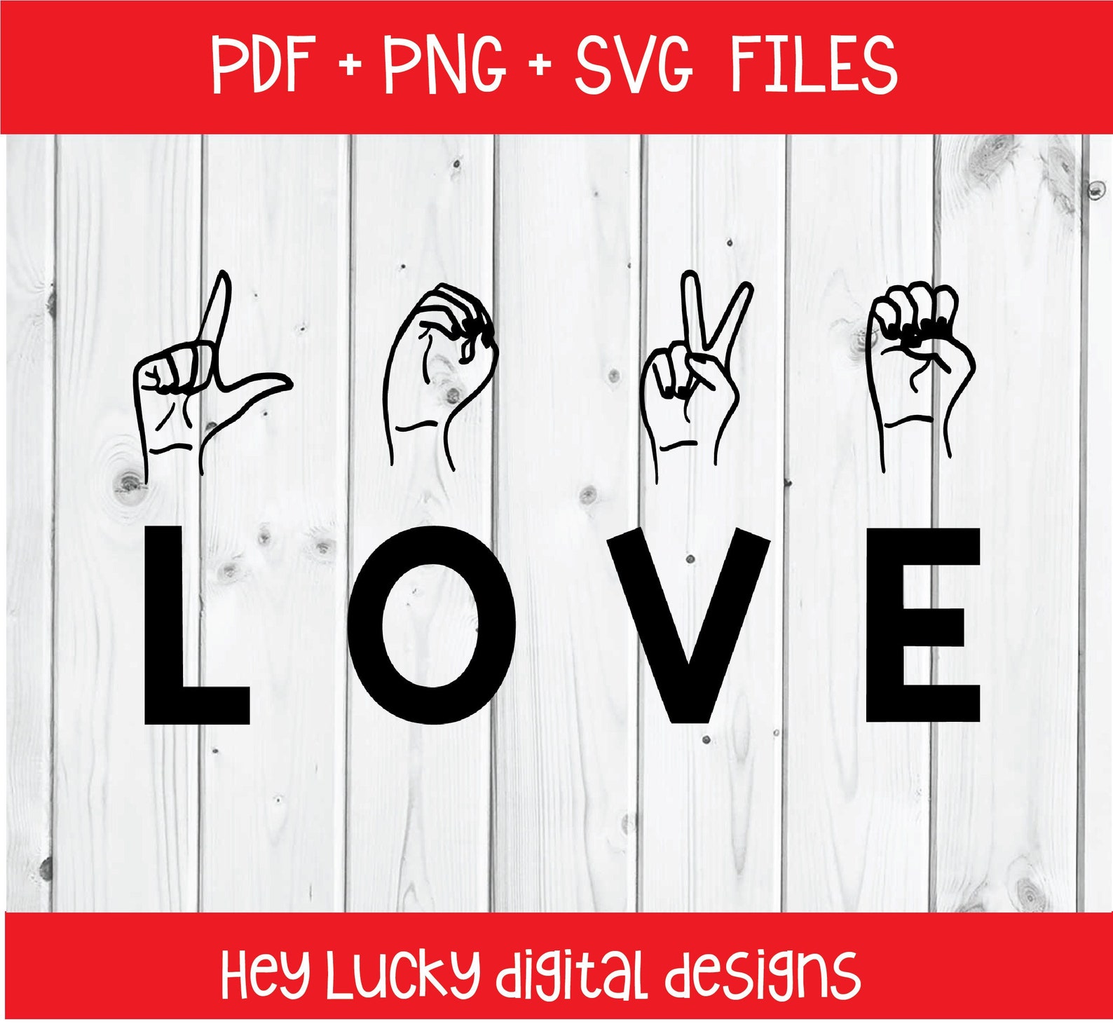 ASL Love SVG Digital File American Sign Language Love Cut - Etsy