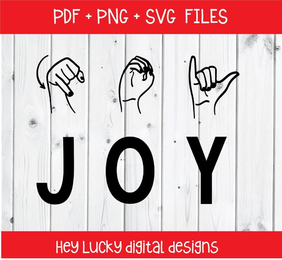 ASL Joy SVG Digital File American Sign Language Joy Cut | Etsy UK