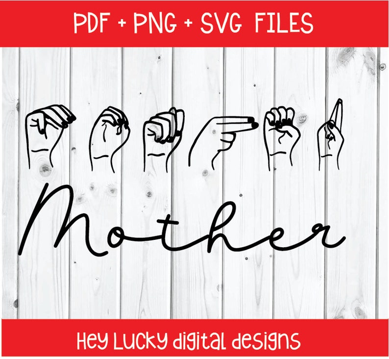 ASL Mom/mother Bundle Digital Download Design, American Sign Language ...