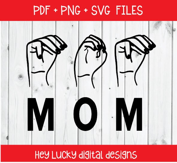 ASL Mom/mother Bundle Digital Download Design, American Sign Language ...