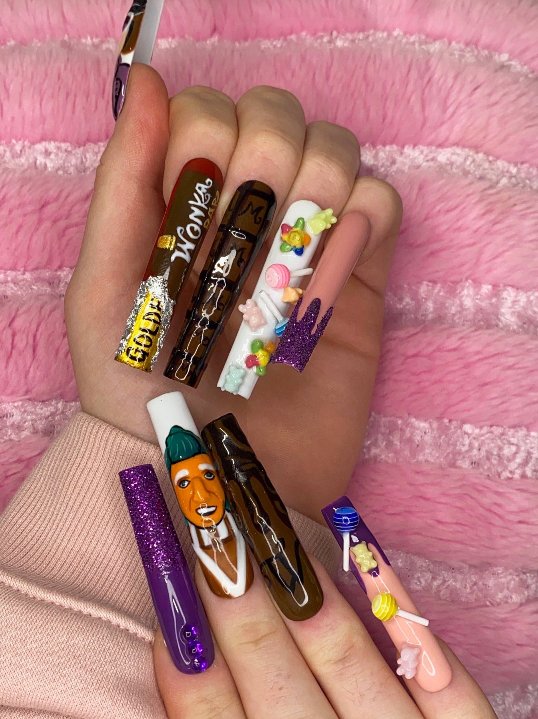 Character Acrylic Reusable Press on Gel Nails, Glue on Nails Canada ...