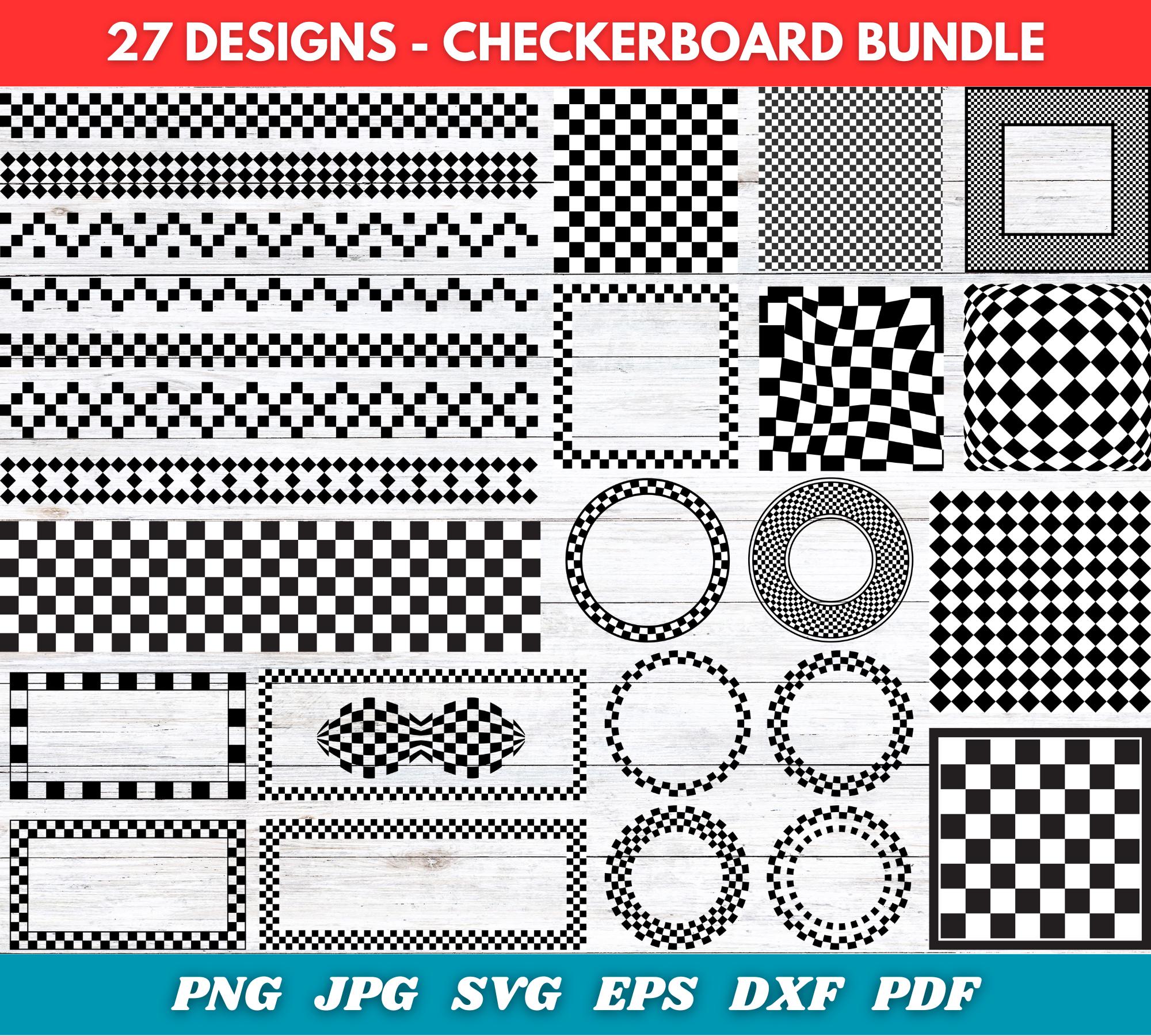 Checkerboard Svg Bundle, Checker Board Png, Racing Checkered Patterns ...