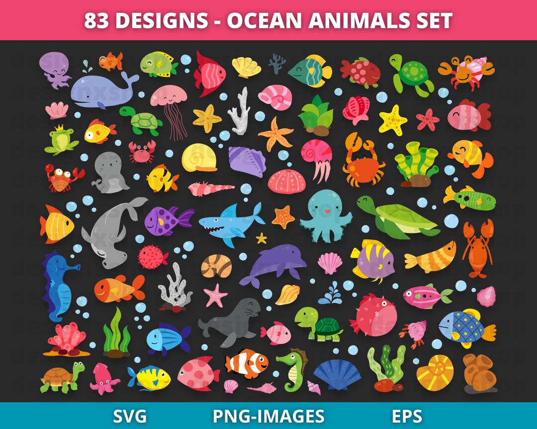 Ocean Animal Clipart, Sea Animals Clipart, Sea Life Clipart, Sea ...