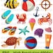 Summer Beach Clipart, Summer Clipart Bundle, Vacation Clipart, Travel ...