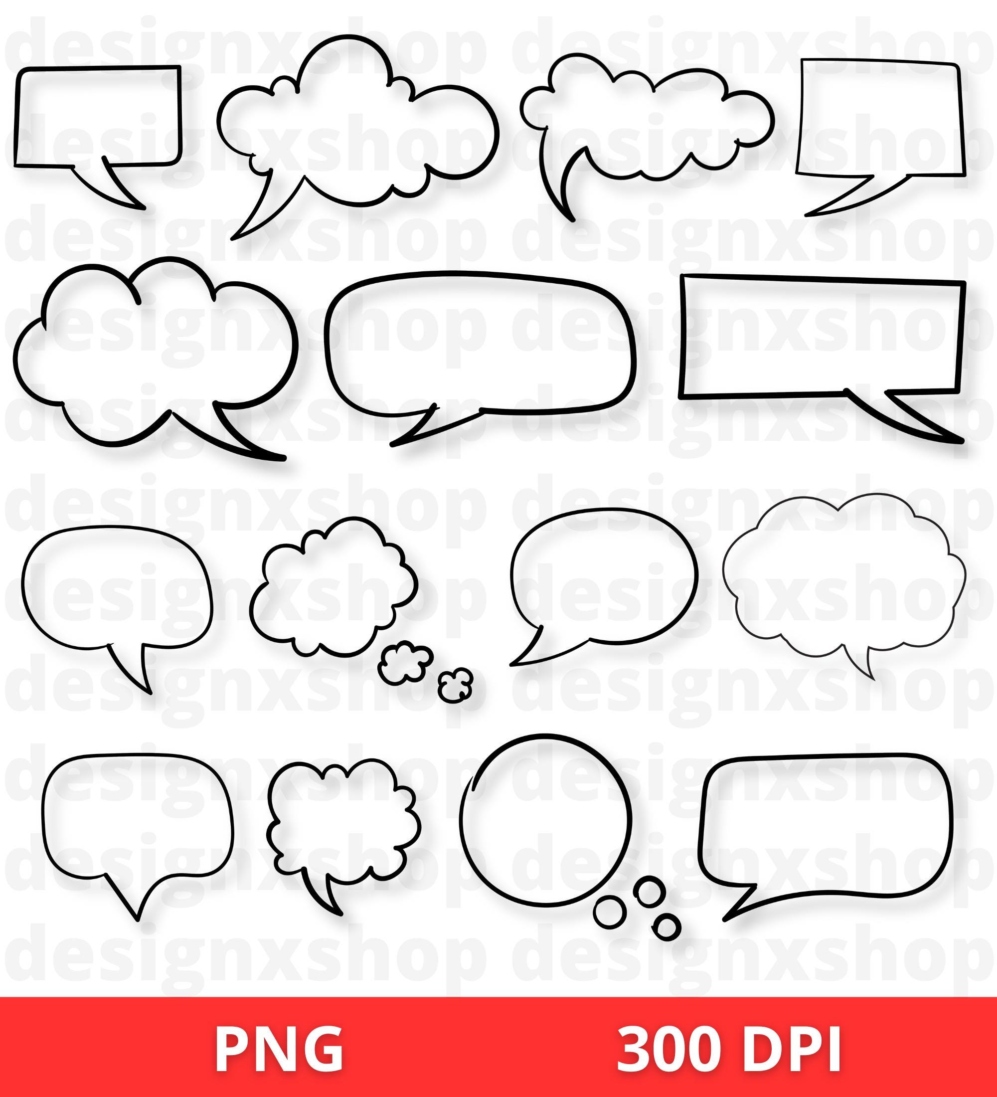 Speech Bubble SVG Bundle, Speech Bubble Outline SVG, Bubble Frame SVG ...