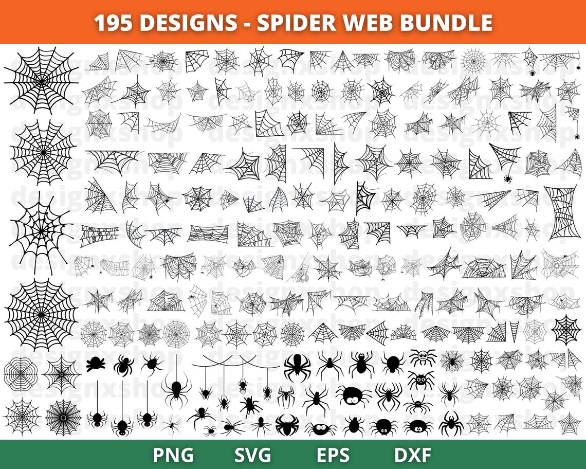 Spider Web SVG Bundle: Halloween Clipart, Cricut Cut Files (digital ...