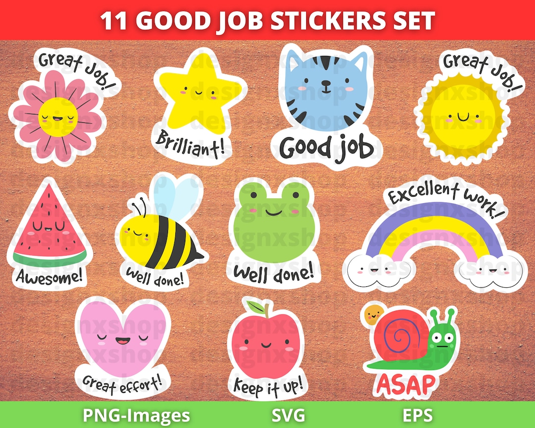 Good Job Reward Stickers, Great Job Motivational Stickers, Reward ...