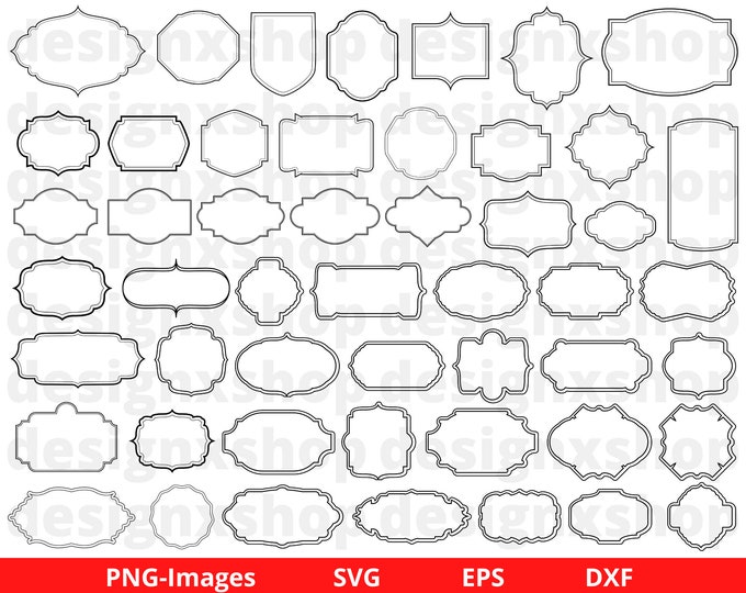 Frames and Labels Clip Art / Borders Clip Art Instant Instant Download ...